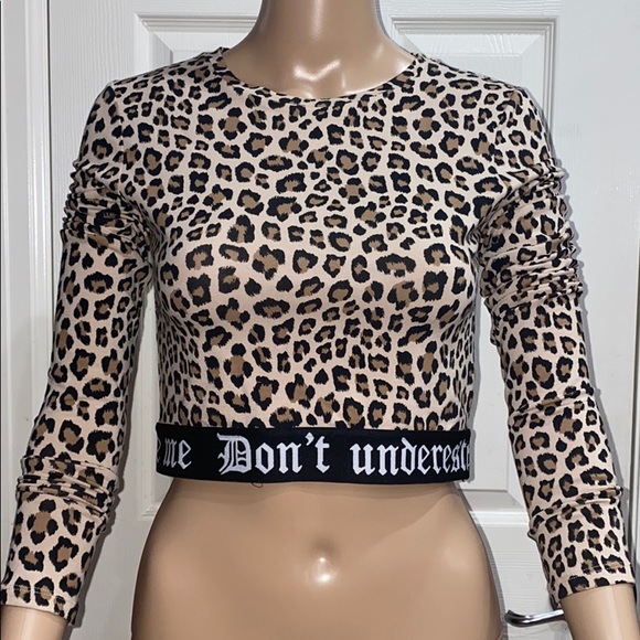 Divided | Tops | Hot Animal Print Long Sleeves Crop Top | Poshmark